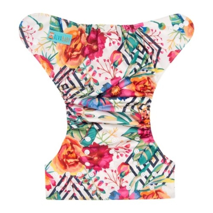 Alva Baby Onesize Nappy: Flower Garden
