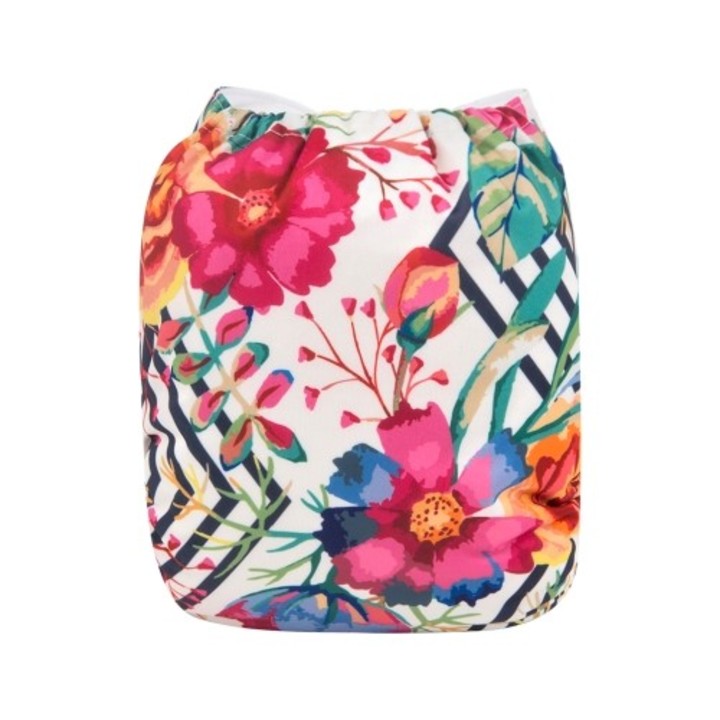 Alva Baby Onesize Nappy: Flower Garden