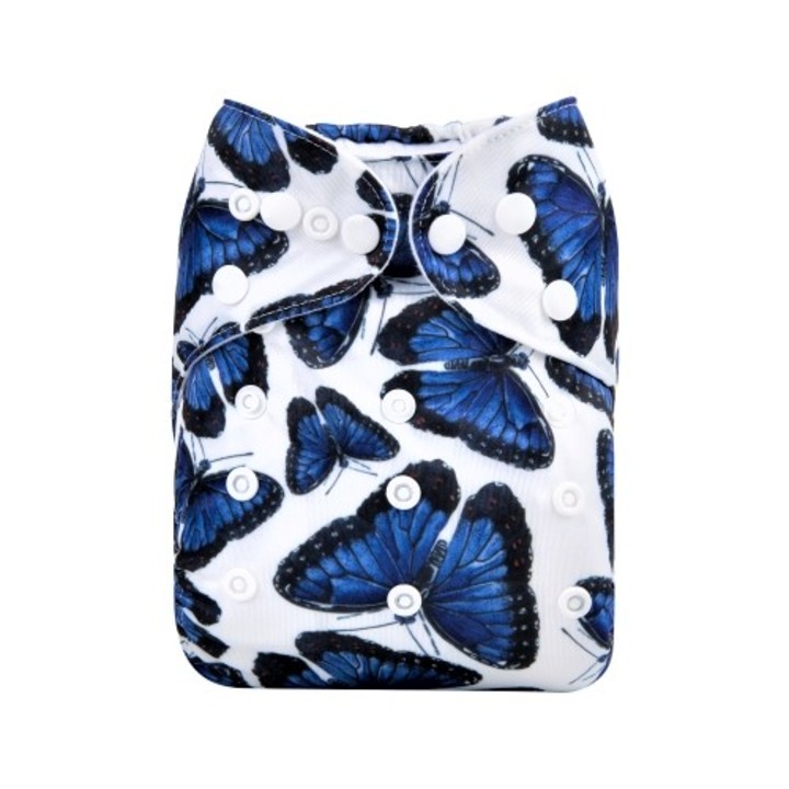 Alva Baby Onesize Nappy: Blue Butterflies