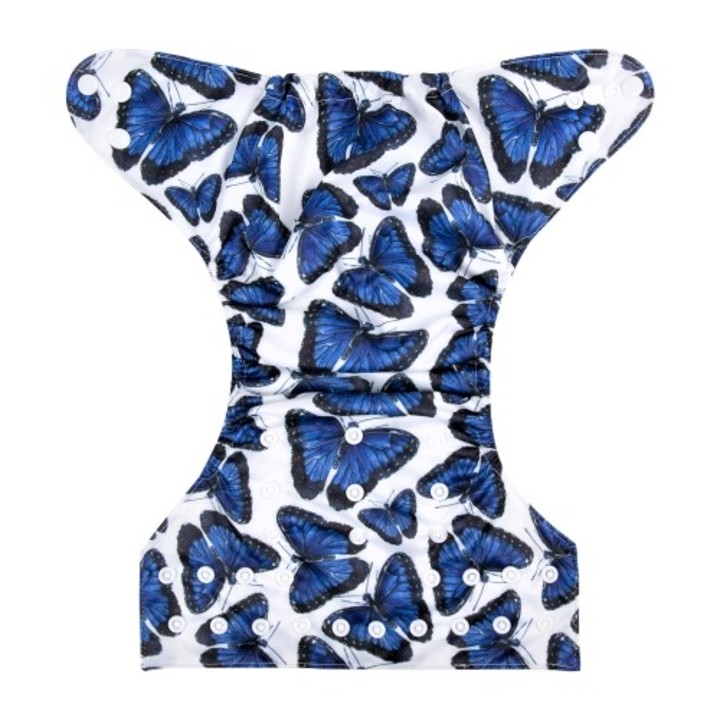 Alva Baby Onesize Nappy: Blue Butterflies