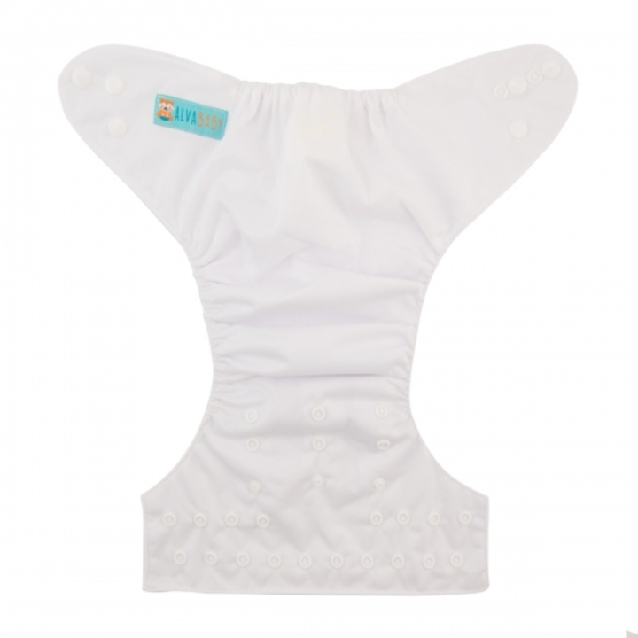 Alva Baby Onesize Nappy: White