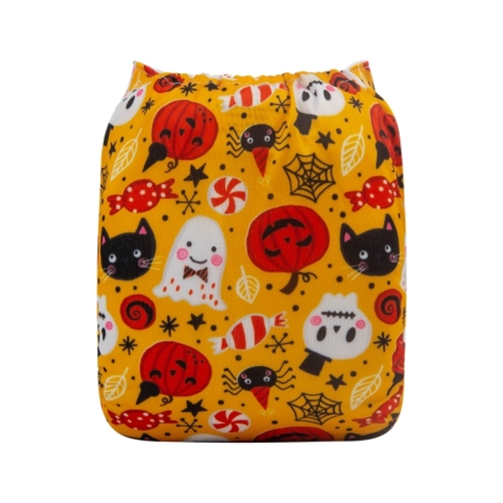 Alva Baby Onesize Nappy: Halloween Characters Orange