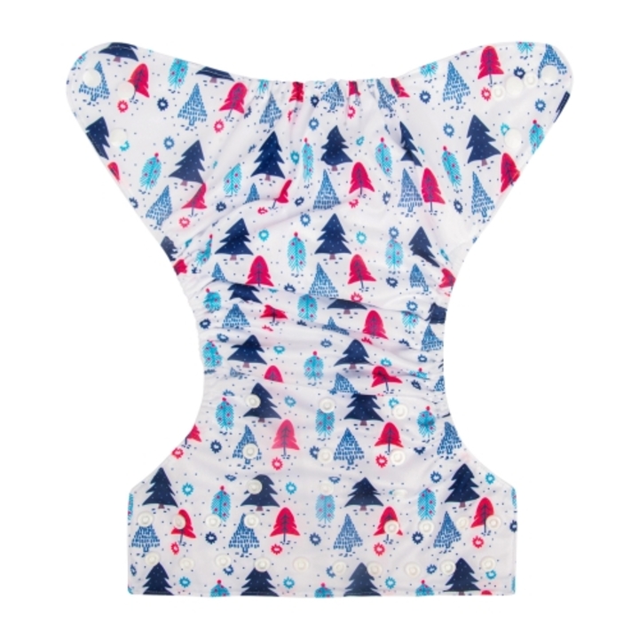 Alva Baby Onesize Nappy: Winter Trees on White