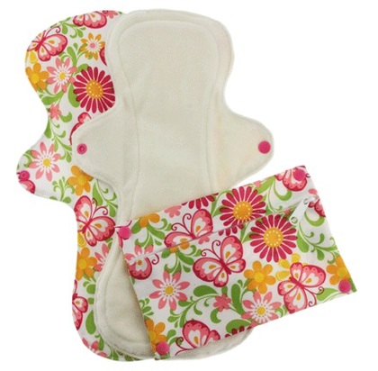 Pink Daisy Organic Cotton Overnight / Portpartum Pads